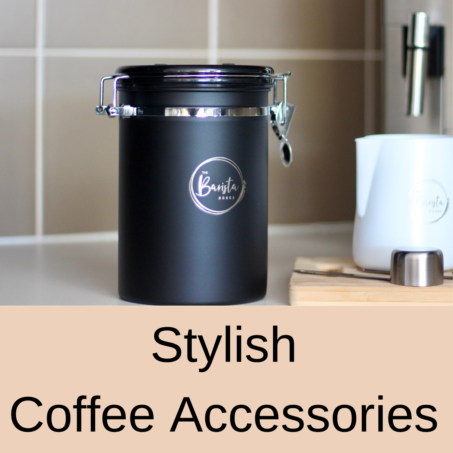 Coffee Canister - Stainless Steel Coffee Container with Scoop (500g ...